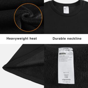 LAPASA Men's Thermal Underwear Top Crewneck Long Sleeve Shirt Base Layer Heavyweight Winter Thermoflux 300 M26 Large Black