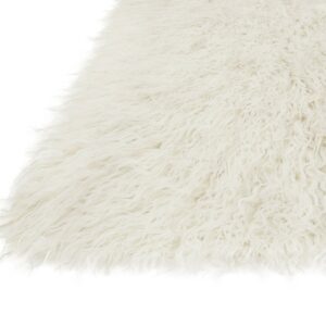 Loloi Petra Collection Shag Area Rug, 3'-0" x 5'-0", Ivory/Beige