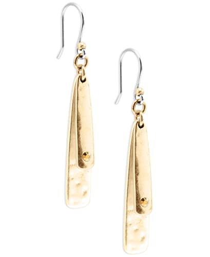 lucky brand two tone double layer earrings