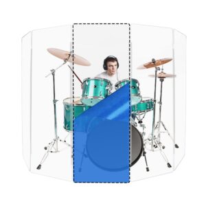 pennzoni drum shield 6ft single panel w/living hinge, premium clear acrylic panel, drum screen