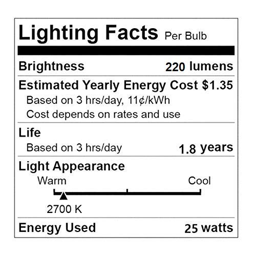 Bulbmaster Lava Lamp Bulb 25 Watts light Bulbs S11 Incandescent 120v 25w bulb Replacement For 14.5 Inch Lava Lamps and Glitter Lamps Fits Intermediate E17 Base Pack of 2