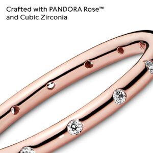 Pandora Jewelry Simple Sparkling Band Cubic Zirconia Ring in Pandora Rose, Size 6