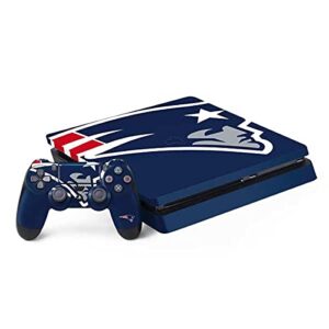 skinit decal gaming skin compatible with ps4 slim bundle - officially licensed nfl new england patriots large logo design