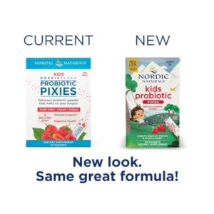 Nordic Naturals Kids Probiotic Pixies, Mixed Berry - 30 Packets - 3 Billion CFU - Digestive Wellness, Immune Support - Non-GMO, Vegan - 30 Servings