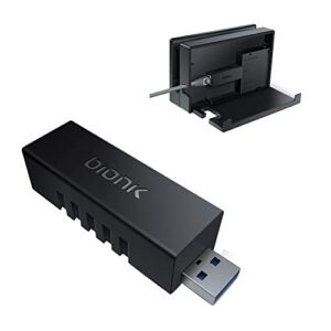 bionik giganet adapter usb 3.0 to wired ethernet: compatible with nintendo switch, fully hidden in-dock size, gigabit 10/100/1000 lan port, high airflow grill pattern