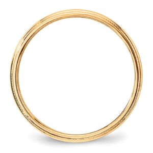 10K Yellow Gold 3mm Light Weight Milgrain Half Round Band Ring Size 4