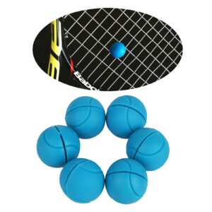 andux 6pcs/set tennis racket vibration dampeners silicone shock absorbers tennis string shock damping bzq-02 (blue)