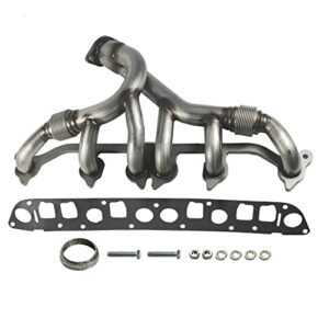 jdmspeed new stainless steel exhaust manifold & gasket kit replacement for grand cherokee wrangler 4.0l replacement for jeeps select 1991-1999 (4.0l engine only) replaces 33007072, 4883385