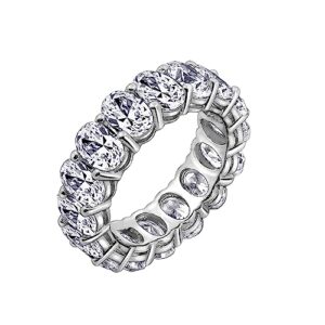 diamonbliss eternity ring for women 925 sterling silver infinity ring band | 7.50 carats 100 facet oval cut cubic zirconia cz simulated diamond engagement ring (6)