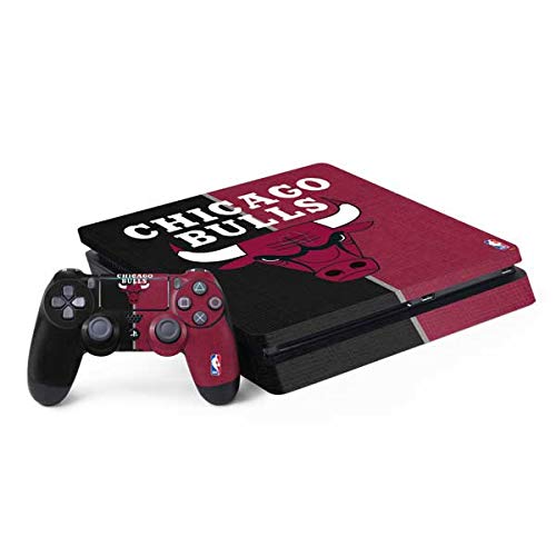 Skinit Decal Gaming Skin Compatible with PS4 Slim Bundle - Officially Licensed NBA Chicago Bulls Canvas Design