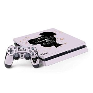 skinit decal gaming skin compatible with ps4 slim bundle - officially licensed disney tinker bell sass smarts and cute design