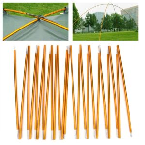 tent poles replacement, 2pcs/lot lightweight tent pole repair kit 12 sections aluminum alloy 8.5mm 4.42m tent poles for outdoor camping hiking travel, golden yellow (174inch)