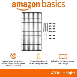 Amazon Basics Foldable Octagonal Metal Exercise Pet Play Pen for Dogs, Fence Pen, No Door, Large, 60 x 60 x 48 Inches, black