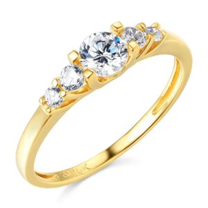 14k yellow gold solid wedding engagement ring - size 8.5