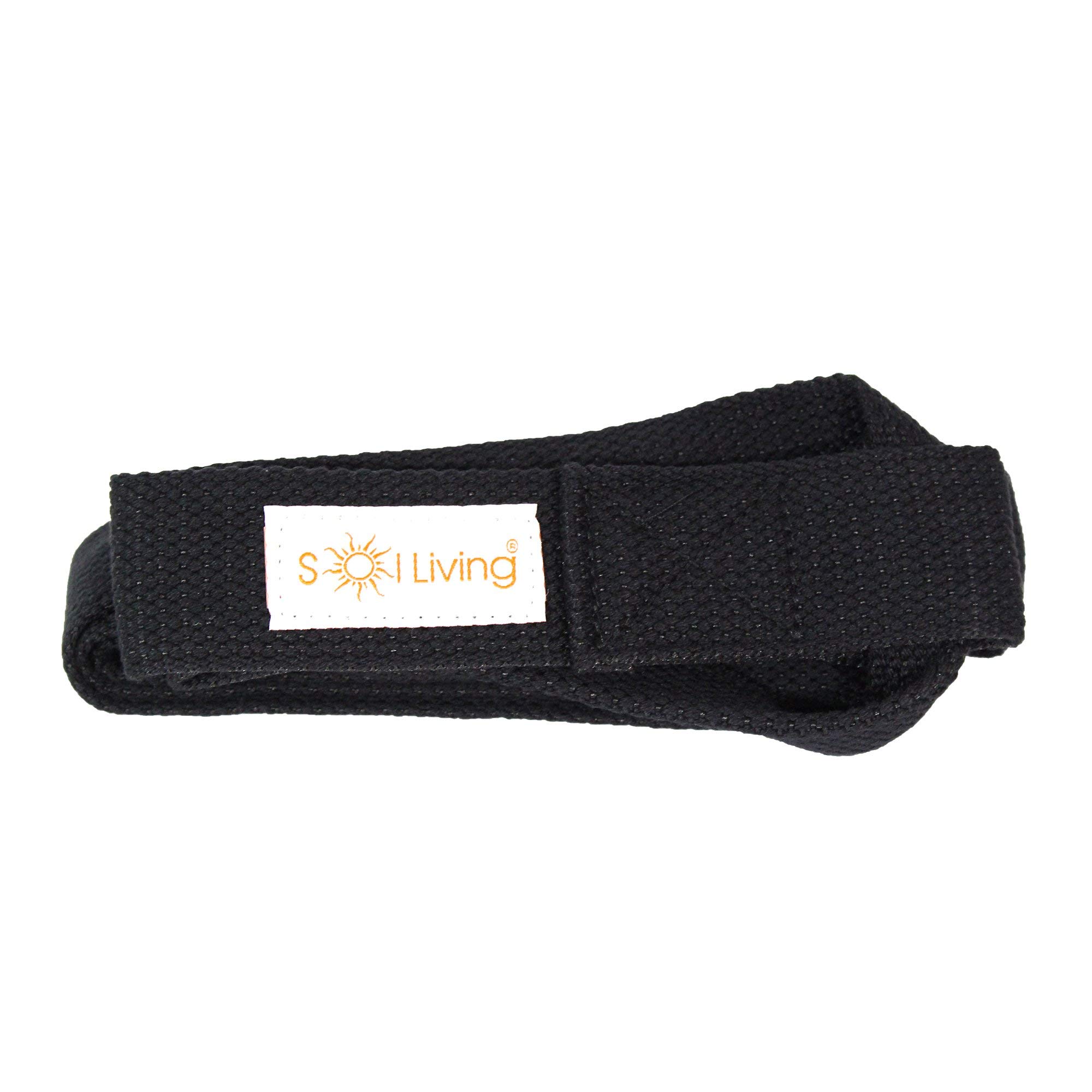 Sol Living Carry Straps Black Cotton Yoga Mat Sling Adjustable Carrying Strap Fitness Exercise Strap