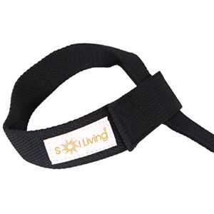 Sol Living Carry Straps Black Cotton Yoga Mat Sling Adjustable Carrying Strap Fitness Exercise Strap