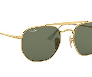 Ray-Ban RB3648 The Marshal Square Sunglasses, Gold/G-15 Green, 51 mm + 1