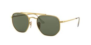 ray-ban rb3648 the marshal square sunglasses, gold/g-15 green, 51 mm + 1