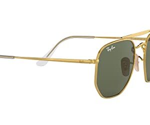 Ray-Ban RB3648 The Marshal Square Sunglasses, Gold/G-15 Green, 51 mm + 1