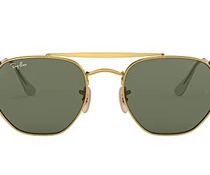 Ray-Ban RB3648 The Marshal Square Sunglasses, Gold/G-15 Green, 51 mm + 1