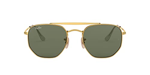 Ray-Ban RB3648 The Marshal Square Sunglasses, Gold/G-15 Green, 51 mm + 1