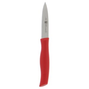 zwilling twin grip paring knife, 3.5-inch, red