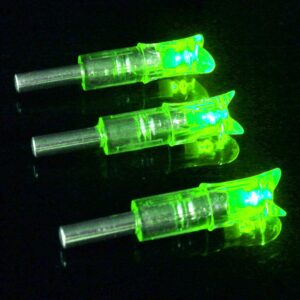 Lzwow Lighted Nocks for Crossbow Led Illuminated Archery Nocks for Arrows with 7.62mm/.300" Arrow Nocks for Hunting-3 Pack Green