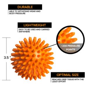 OCTOROX Spiky Massage Balls for Feet, Back, Hands, Muscles - Firm, Medium and Soft Spiked Massager Rollers for Plantar Fasciitis, Exercise, Neuro-Balance, Physical Therapy, 3-inch