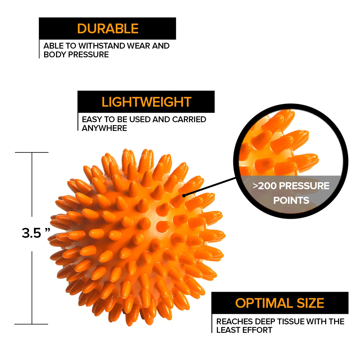 OCTOROX Spiky Massage Balls for Feet, Back, Hands, Muscles - Firm, Medium and Soft Spiked Massager Rollers for Plantar Fasciitis, Exercise, Neuro-Balance, Physical Therapy, 3-inch