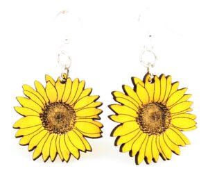 detailed sunflower earrings