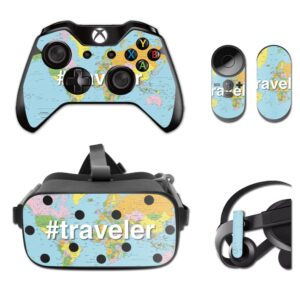 mightyskins skin compatible with oculus rift cv1 – traveler | protective, durable, and unique vinyl decal wrap cover | easy to apply, remove, and change styles | made in the usa