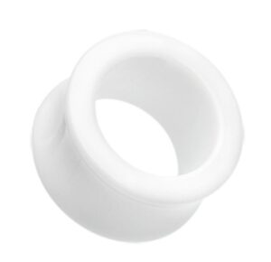 freedom fashion basic acrylic double flared ear gauge tunnel plug (sold by pair) (7/16", white)