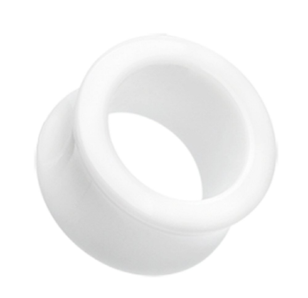 Freedom Fashion Basic Acrylic Double Flared Ear Gauge Tunnel Plug (Sold by Pair) (7/16", White)