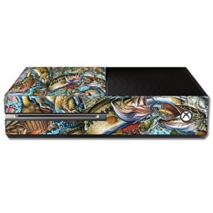 mightyskins skin compatible with microsoft xbox one - action fish puzzle | protective, durable, and unique vinyl decal wrap cover | easy to apply, remove, and change styles | made in the usa