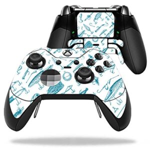 mightyskins skin compatible with microsoft xbox one elite controller – teal lures | protective, durable, and unique vinyl decal wrap cover | easy to apply, remove, and change styles | made in the usa