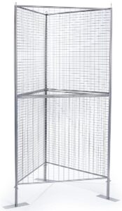 displays2go gridwall art panels, iron mesh build, double-tiered design – silver finish (ad3pnlt)