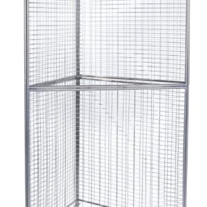 Displays2go Gridwall Art Panels, Iron Mesh Build, Double-Tiered Design – Silver Finish (AD3PNLT)