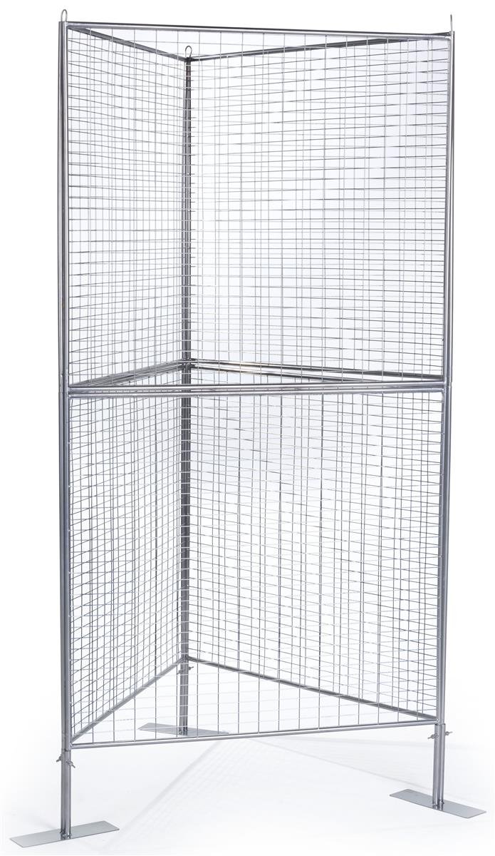 Displays2go Gridwall Art Panels, Iron Mesh Build, Double-Tiered Design – Silver Finish (AD3PNLT)