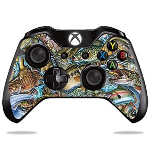 mightyskins skin compatible with microsoft xbox one or one s controller - action fish puzzle | protective, durable, and unique vinyl wrap cover | easy to apply, remove | made in the usa