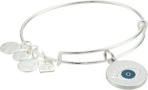 alex and ani women's meditating eye color infusion bangle bracelet, shiny silver