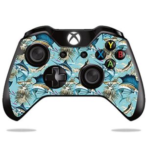 mightyskins skin compatible with microsoft xbox one or one s controller - island fish | protective, durable, and unique vinyl wrap cover | easy to apply, remove, and change styles | made in the usa