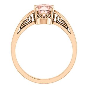 1ct oval morganite 14k rose gold ring (6.5)