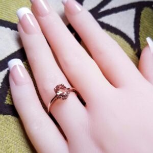 1ct Oval Morganite 14K Rose Gold Ring (6.5)