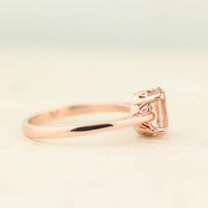 1ct Oval Morganite 14K Rose Gold Ring (6.5)