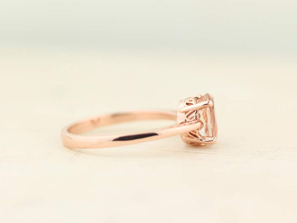 1ct Oval Morganite 14K Rose Gold Ring (6.5)