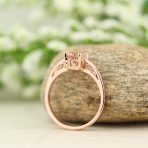 1ct Oval Morganite 14K Rose Gold Ring (6.5)