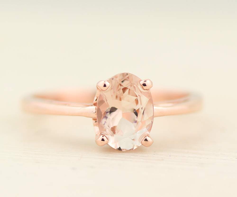 1ct Oval Morganite 14K Rose Gold Ring (6.5)