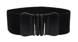 vochic wide elastic plus size belt for women cinch waist belt stretch waistband, black, xxl(42"-47")