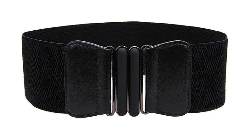 VOCHIC Wide Elastic Plus Size Belt for Women Cinch Waist Belt Stretch Waistband, Black, XXL(42"-47")