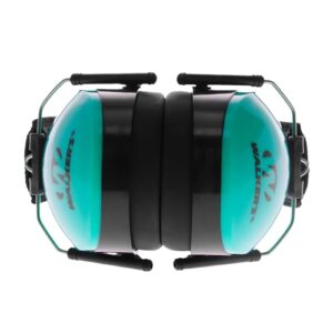 Walker's Dual Colored Passive Muff - Compact Folding Lightweight 26dB NRR Hunting Gun Range Shooting Hearing Protection Muff w/Padded Headband & PVC Earpads, Aqua Blue